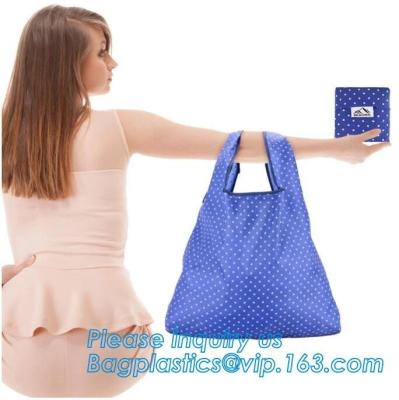 China factory price custom cute animal design 190T polyester shopping bag foldable,reusable promotional folding foldable polye for sale