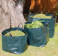 China Square Bottom Green Leaf Collector Biodegradable Garden Bags PP WOVEN Fabric garden waste sacks with handles for sale