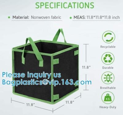 China Gallon Square Grow Bags, Thick Fabric Bags With Handles For Indoor And Outdoor Garden Veggies Flower Planter for sale