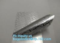 China open void security label/ material, warranty sticker void if tampered,Serial Number Barcode Security Warranty VOID Stick for sale