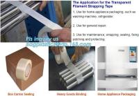 China fiber reinforced filament tape,filament adhesive fibreglass mesh tape,Self Adhesive Bi-directional Filament Tape bagease for sale