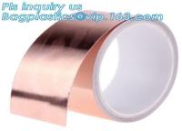 China Conductive copper foil tape 25m 50m for EMI shielding welding, electrical maintenance conductive copper foil tape bageas for sale