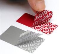 China Tamper Evident Open Void Security Label/ Material, Warranty Sticker Void If Tampered, Custom Printed Sliver Sealing for sale