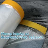 China self adhesive auto painting pre-taped masking film auto paint shelding function taped masking film, mold plastic auto for sale