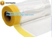China PE protect cover self adhesive mask film taped on one side Plastic cover sheet drop cloth for furniture, masking films for sale