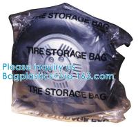 China Disposable Custom Pe Ldpe Clear Plastic Car Spare Tire Tote Storage Cover Tyre Packaging Bag With Logo for sale