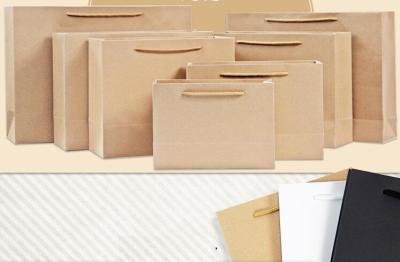 China Wholesale Luxury Handmade Creative Elegant Custom Tote Carrier Shopping Packaging Paper Gift Bag,logo printed brown pape for sale