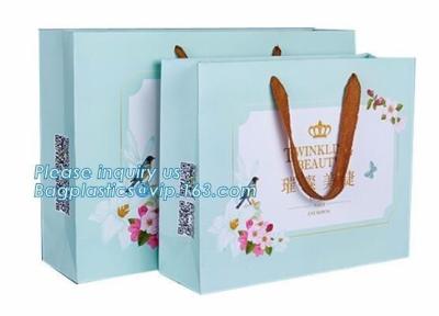 China Luxury Customize Black embossed Logo full color Print made by 250gsm C1S Art Gift Shopping Paper Bag With Ribbon Bow Han for sale