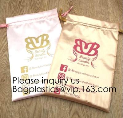 China Soft And Shinny White Silk Drawstring Pouch,Nude Color Satin Drawstring Bag,Promotional Satin Cosmetic Bag, package pac for sale