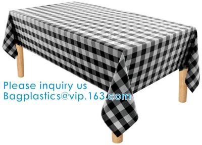 China Tablecloth Rectangle Stain Resistant Spillproof Washable Polyester Gingham Table Cloth Outdoor Picnic, Kitchen holiday for sale