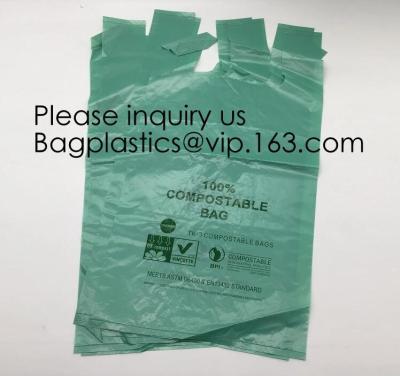 China Biodegradable Reusable Plastic T-Shirt Bag Eco Friendly Compostable Grocery Shopping Thank You Recyclable Trash Basket for sale