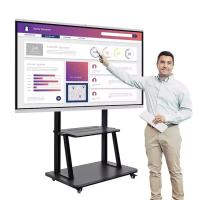 China 75 Inch Movable Touch Screen Interactive Board with 8ms Response Time and 10-Point Multi-Touch for Education and Business for sale