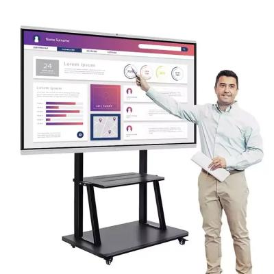 China 75 Inch Movable Touch Screen Interactive Board with 8ms Response Time and 10-Point Multi-Touch for Education and Business for sale