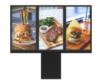 China 55 Inch Outdoor Triple Screen LCD Digital Signage with 2500 Nits Brightness and 10-Point Touch for Drive-thru Menu Boards for sale