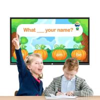 China 86 Inch Digital Smart Interactive Whiteboard Floor Standing with 3840×2160 UHD Resolution and 20-Point Touch for sale