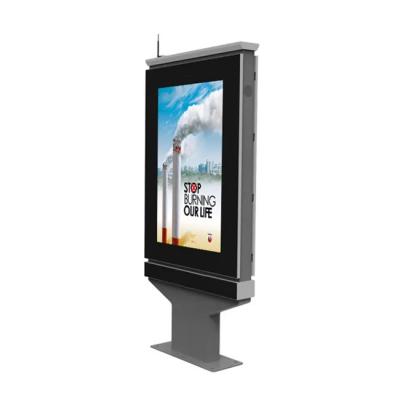 China 55 Inch Weatherproof Outdoor Advertising Kiosk with 3000nits Brightness and -30℃ to 50℃ Operating Range for sale