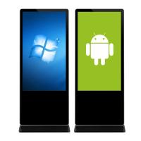 China 65 Inch Floor Standing Digital Signage Kiosk with 2K HD Display and 10-Point Touch Screen for sale