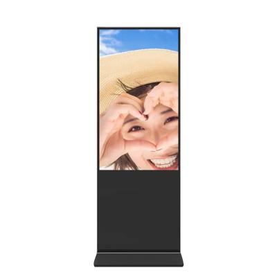 China 49 Inch 4K Floor Standing LCD Digital Signage with 500cd/m² Brightness and 10-Point Touch for Indoor Advertising for sale