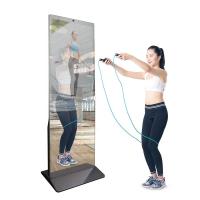 China HONGNUO 32/43/55 Inch Floor Stand Smart Fitness Mirror with 2K HD Display, 500 Nits Brightness and Touch Screen for sale