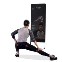 China 32 Inch LCD Screen Interactive Fitness Mirror with 1920×1080 Resolution and 500cd/㎡ Brightness for Home Gym Exercise for sale