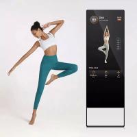 China 55 Inch Smart Fitness Mirror with 32 Inch Display, 1920×1080 Resolution and AI Motion Tracking for Home Yoga and Exercise for sale