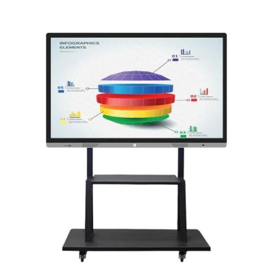 China 55 Inch Android Smart Board with Touch Screen - Dual OS Windows/Android, 4K H.265 Video Support, 165W Power Consumption for sale