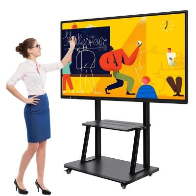 China 75 Inch Interactive Smart Whiteboard with Dual WiFi and 350cd/㎡ Brightness - Wall Mount Touch Screen for Education and Business for sale