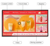China Hot sale 32/43/55/65 75 inch LCD Digital Signage commercial digital signage wall mounted siplit screen for sale