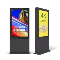 China 65 inch dual screen ip 65 outdoor floor standing 4+32GB metal case blck for Commercial Display for sale