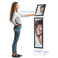 China 2 inch 1 Interactive Floor-standing Vertical Digital Signage LCD TV Touch Screen Totem Media Advertising Video Display Stretched Display for sale