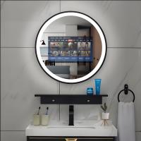 China Circle Smart LED Bathroom Mirror with 70mm Thickness and 50,000-Hour LED Lifespan - Built-in Android TV Screen for sale