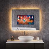 China Custom Size Rectangle LED Light Mirror TV with 5mm Copper-Free Mirror and 2835 SMD Lighting for Bathroom and Hotel Use for sale