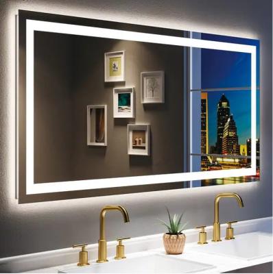 China Custom Size Rectangle LED Light Mirror TV with 5mm Copper-Free Mirror and 2835 SMD Lighting for Bathroom and Hotel Use for sale