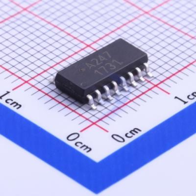 China Quad channel phototransistor optocoupler Broadcom ACPL 247 500E with 16 pin SO surface mount package for sale