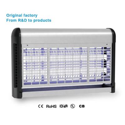 China Stainless Steel Wall Mounted Electric Fly Zapper 2500V 2x20W UV Lamp Insect Killer CE FCC for sale