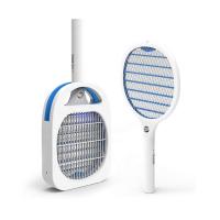 China Rechargeable 2-in-1 Electric Mosquito Swatter 365-395nm UV LED Bug Zapper Racket 1.5W for sale