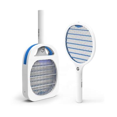 China Rechargeable 2-in-1 Electric Mosquito Swatter 365-395nm UV LED Bug Zapper Racket 1.5W for sale