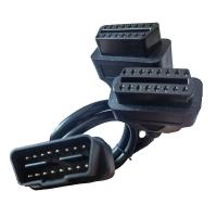 China OBD2 Y Splitter Extension Cable 30cm 2A Dual Female Connector for Automotive Diagnostic Tools for sale