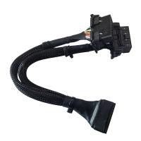 China 16 Pin OBD2 Y Cable Splitter - 30cm Dual Female Adapter with Custom Pin Assignment for Automotive Diagnostics for sale