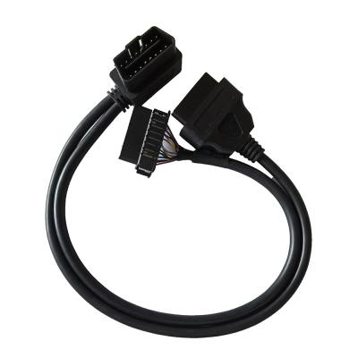 China 50cm OBD2 Y Splitter Cable Male to Dual Female for Benz Vehicle Diagnostics with Custom Pin Assignment for sale