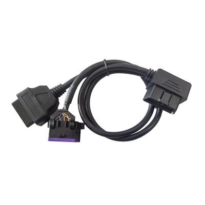 China VW Y Type 16 Pin OBD2 Splitter Cable - 50cm Male to Dual Female Diagnostic Adapter for Volkswagen Vehicles for sale
