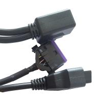 China VW Y Type 16 Pin OBD2 Splitter Cable - 50cm Male to Dual Female Diagnostic Adapter for Volkswagen Vehicles for sale