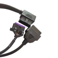 China VW Y Type 16 Pin OBD2 Splitter Cable - 50cm Male to Dual Female Diagnostic Adapter for Volkswagen Vehicles for sale