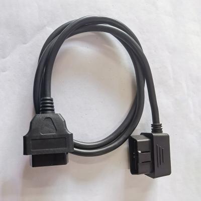 China Black OBD2 Extension Cable 16-Pin Male to Female 150cm for Automotive Diagnostics for sale