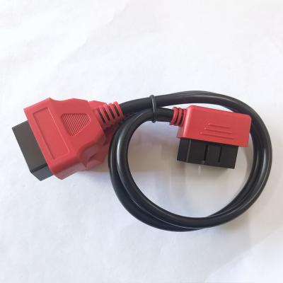 China OBD2 Male to 2 Female Extension Adapter Cable 30cm Red Core with Custom Pin Assignment for sale