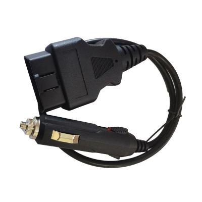 China 16-Pin OBD2 Diagnostic Cable with Cigarette Lighter Adapter - 40cm Length, Universal Vehicle Compatibility for sale