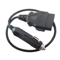 China 16-Pin OBD2 Diagnostic Cable with Cigarette Lighter Adapter - 40cm Length, Universal Vehicle Compatibility for sale