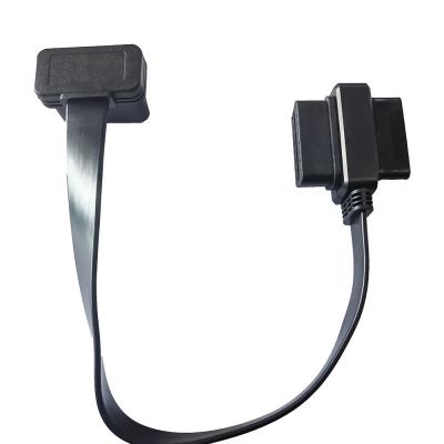 China T-Type OBDII Diagnostic Cable J1962 16 Pin Male to Female 30cm Flat Adapter for Automotive Testing for sale
