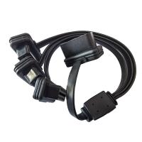 China Flat OBD2 Splitter Cable 1 Male to 3 Female 50cm Length with Custom Pin Assignment for Automotive Diagnostics for sale
