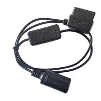 China 16-Pin OBD2 Extension Cable with Switch - 100cm Automotive Diagnostic Power Cable for All Vehicle Models for sale